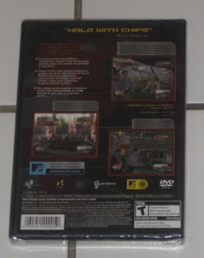 STACKED POKER DANIEL NEGREANU PS2 PLAYSTATION 2 BRAND NEW SEALED IN ...
