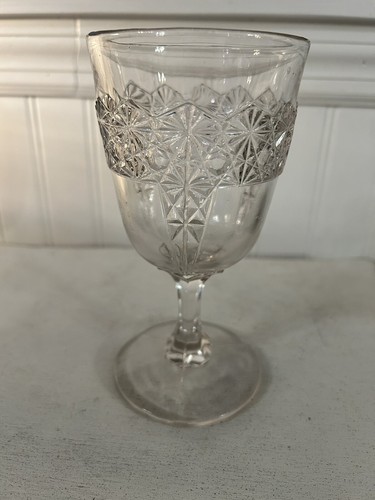 Antique Early American Pattern Glass EAPG "Queen" Goblet, 1880s | eBay