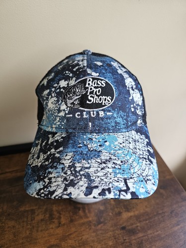 Bass Pro Shops Trucker Cap Hat Club Blue Water Camo Mesh Snapback ...