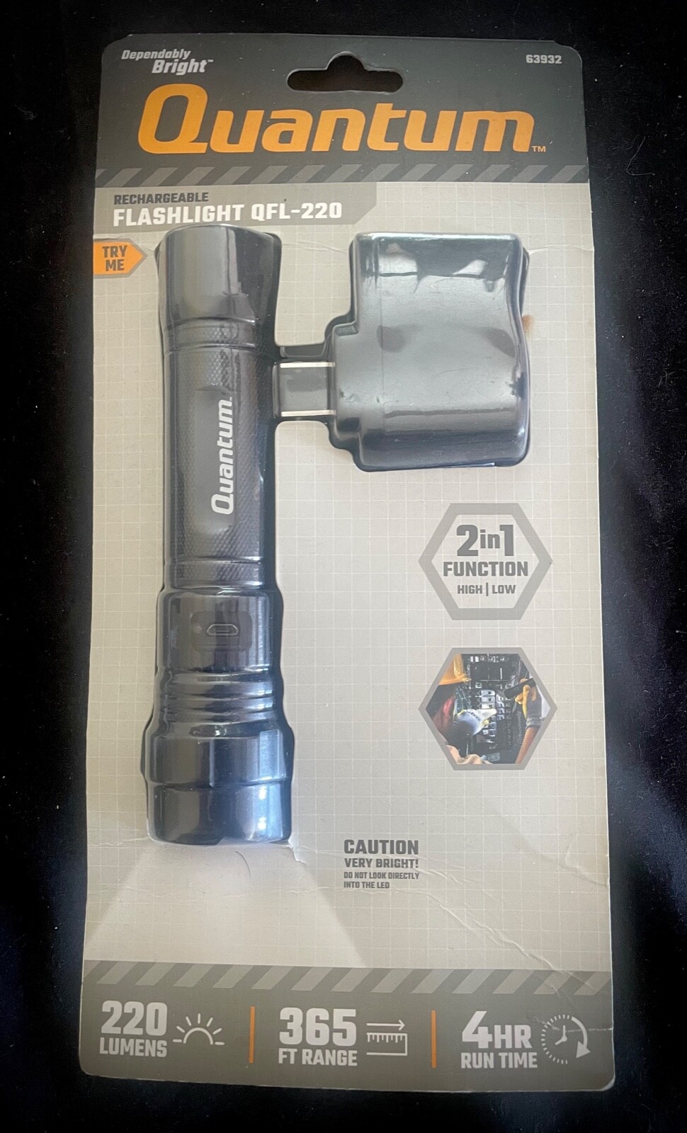 Quantum 220 Lumen Rechargeable Flashlight Bright Compact 63932 for sale ...