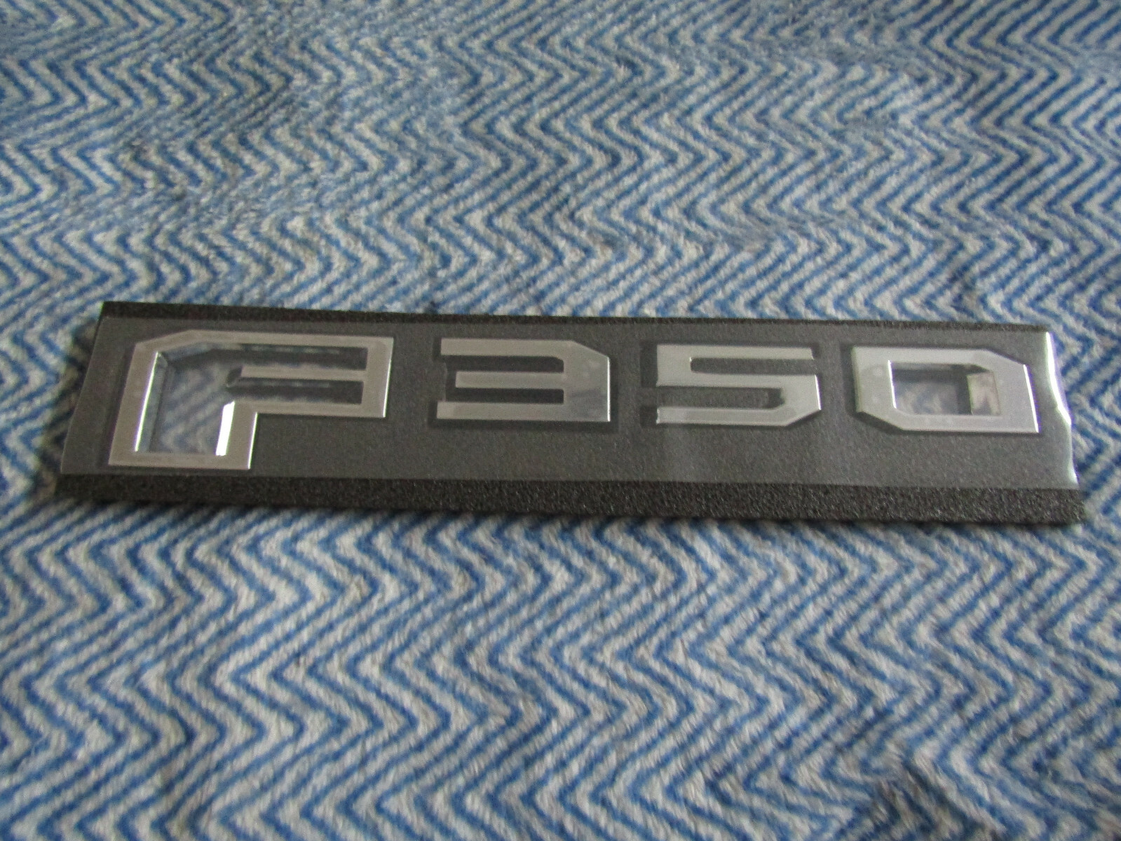 NEW FORD F350 F-350 TAILGATE LETTERING EMBLEM IN CHROME AND BLACK 9 1/2 ...