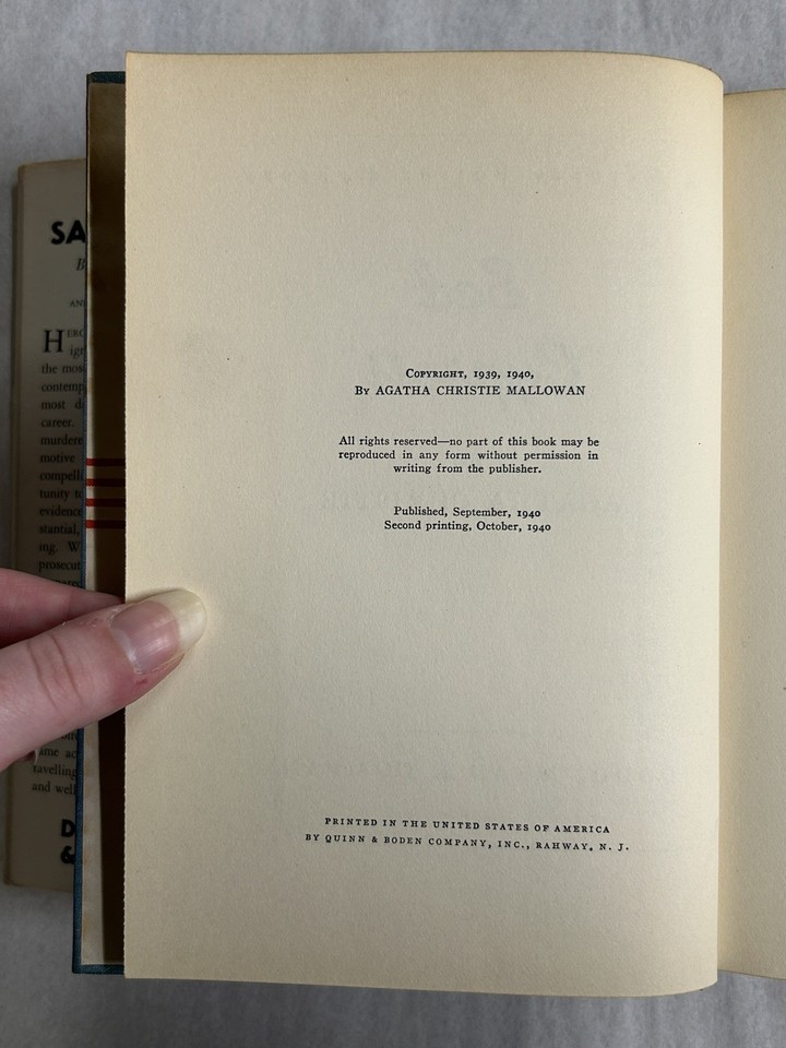 Agatha Christie SAD CYPRESS 1940 2nd printing HCDJ Hercule Poirot | eBay