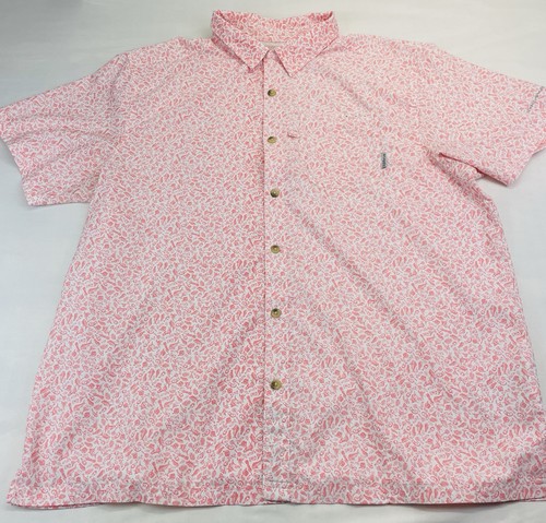 Columbia Shirt Mens Pink PFG Performance Fishing Gear Vented Outdoors ...