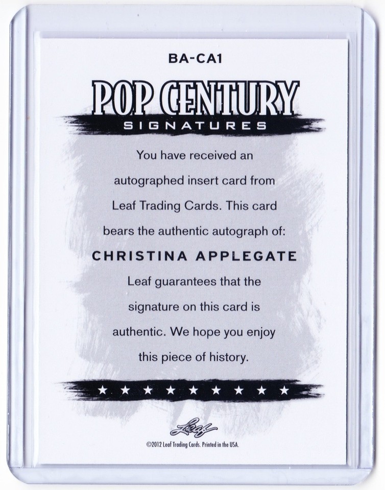 Christina Applegate 2012 Leaf Pop Century Auto Card - Married Wild ...