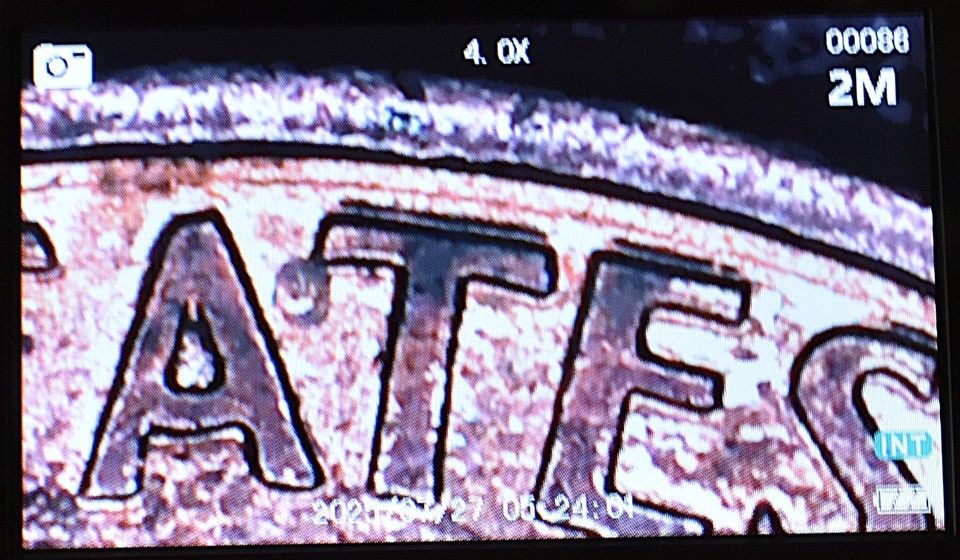 2003 Penny Error Filled Die with Interior Die Break, Double Die Pillar ...