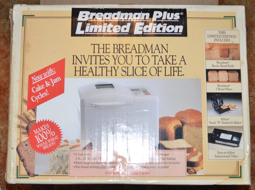 Breadman Plus Limited Edition Bread Making Machine New In Box Inside ...
