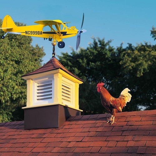 Weather Vane Wind Direction Compass--Piper J3 Cub Airplane Weathervane ...