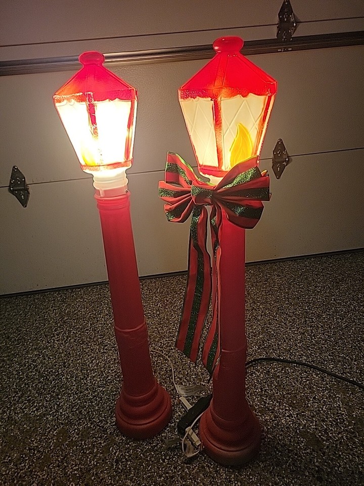 S•Vintage 1960's Lighted Christmas Lantern Lamps Post Candle Blow Molds ...