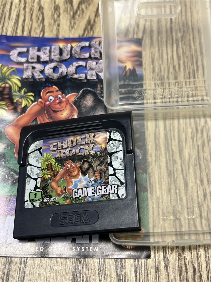 Chuck Rock (Sega Game Gear, 1992) W /Manual Vintage Authentic Game ...