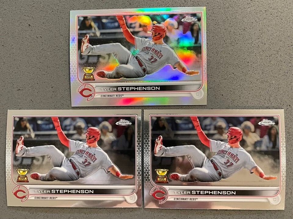 3 Lot 2022 Topps Chrome Baseball MLB #63 Tyler Stephenson Refractor ...
