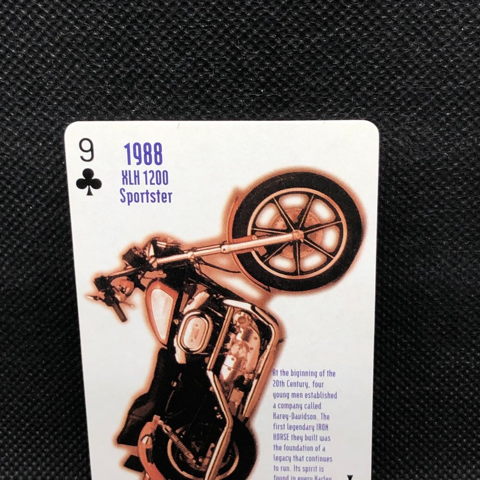 XLH 1200 1988 Harley Davidson Play Card Motorcycles club 9 history ...