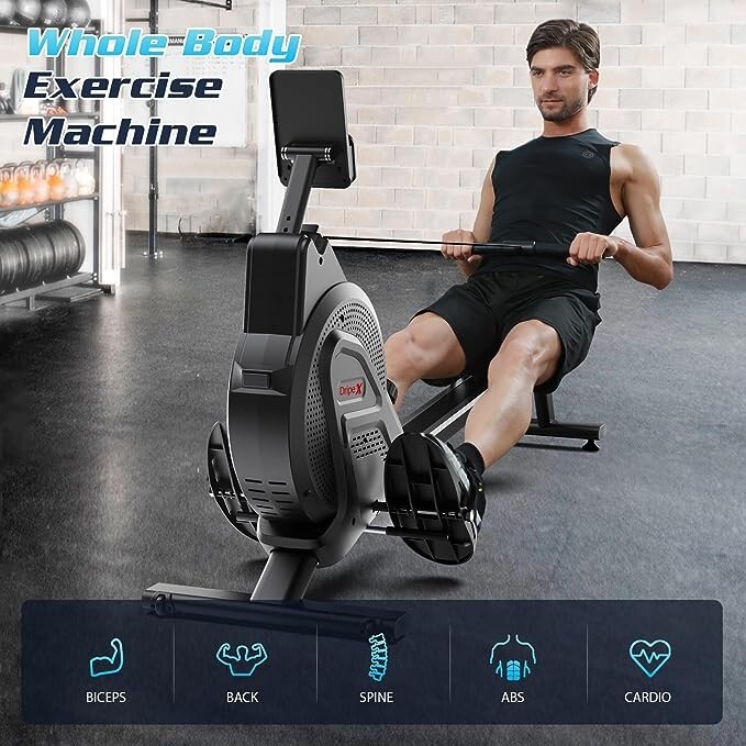 Dripex - Magnetic Rowing Machine for Complete Workout, 16 Levels - LCD ...