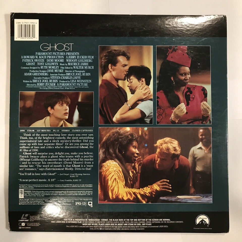 Ghost (Laserdisc, 1991) Widescreen 13023250321| eBay
