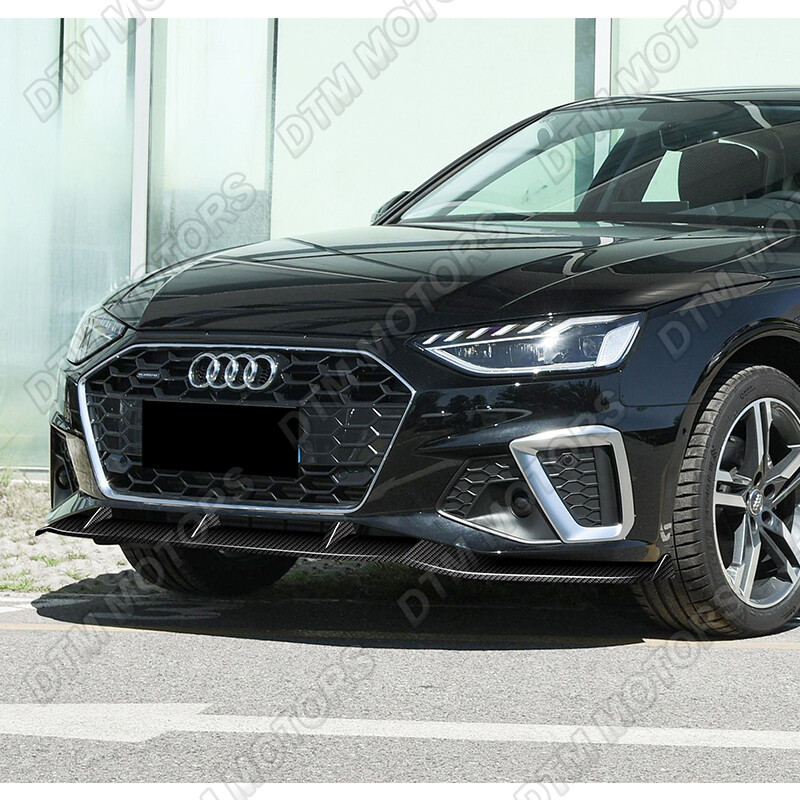 For 20-22 Audi A4 S4 B10 S-Line Carbon Fiber Front Bumper Lip Body Kit ...