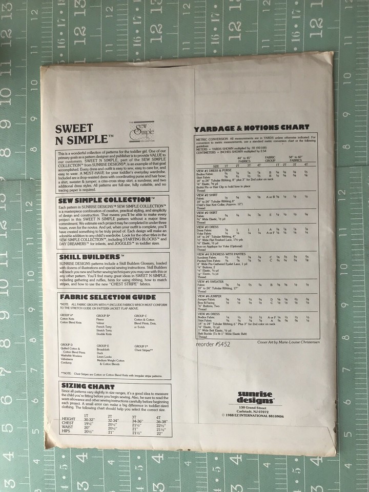 Vintage UNCUT Sunrise Designs Sweet n Simple 1988 S452 dress purse ...