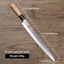 Professional 10.5 Inch Sashimi Slicer Knife Vg10 Stainless Steel Slice ...