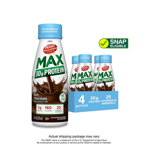 BOOST Glucose Control Max 30g Protein Nutritional Drink Rich Chocolate ...