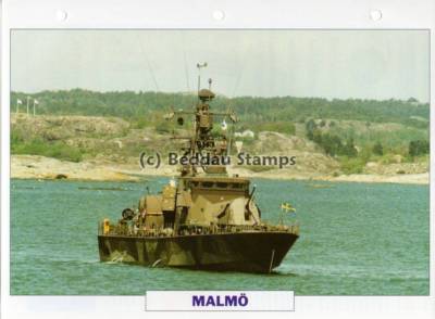 1985 HMS MALMO Escort Corvette Ship / Sweden Warship Photograph Maxi ...