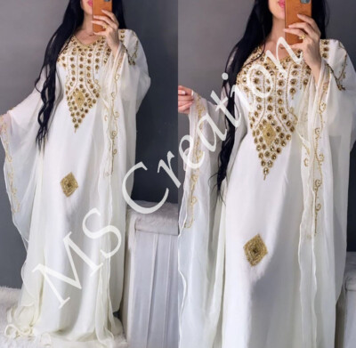 SALE!! New White Wedding Dress African Attire Kaftan Arabian Plus Size ...
