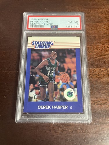 1988 Kenner Starting Lineup Derek Harper PSA 8 Rare Card Mavs SLU NBA ...