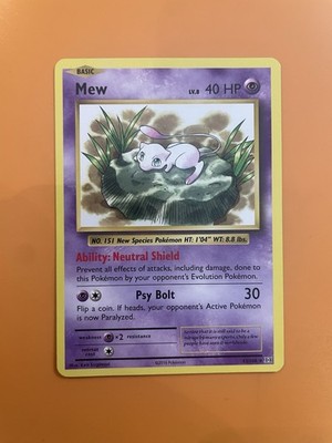 Mew Non-Holo XY Evolutions Prerelease Deck 53/108 Master Set Must-have ...