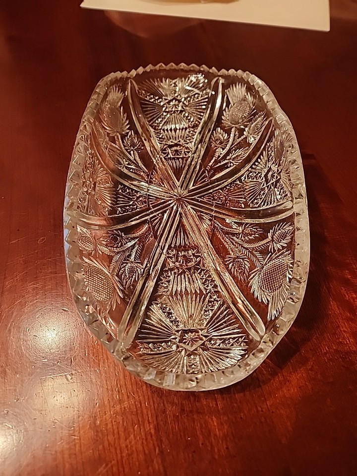 EAPG Higbee Oval Candy Dish Rare Thistle Pattern Vintage | eBay