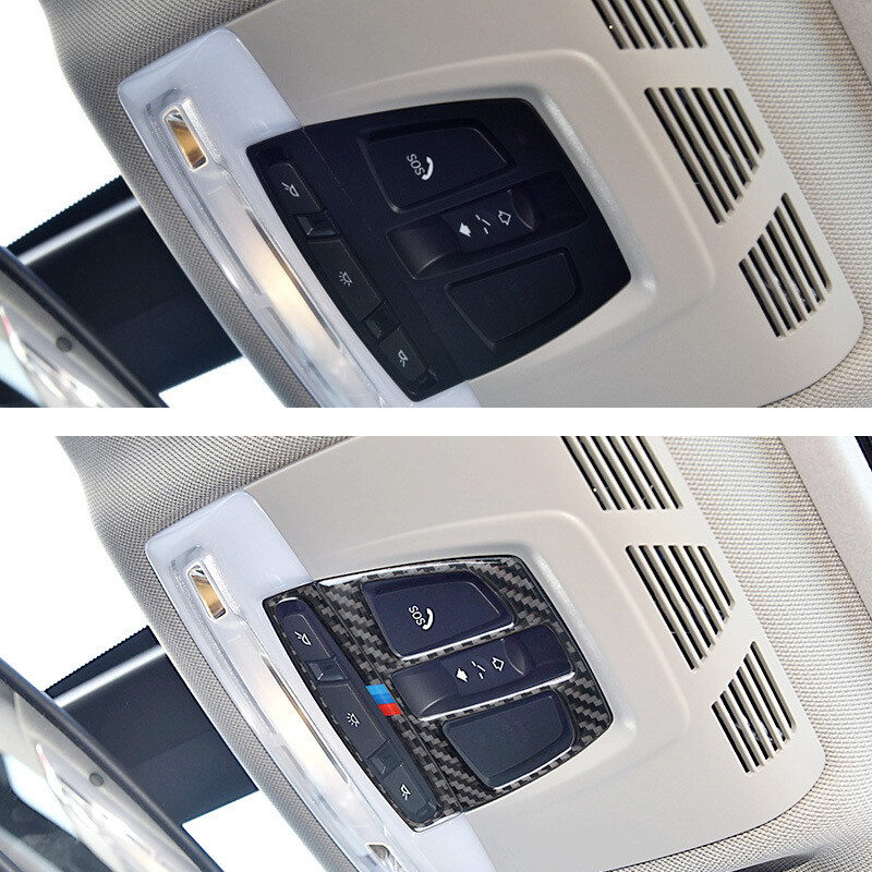 Carbon Fiber M Style Reading Light Cover Trim Sticker For BMW X1 X5 X6 ...