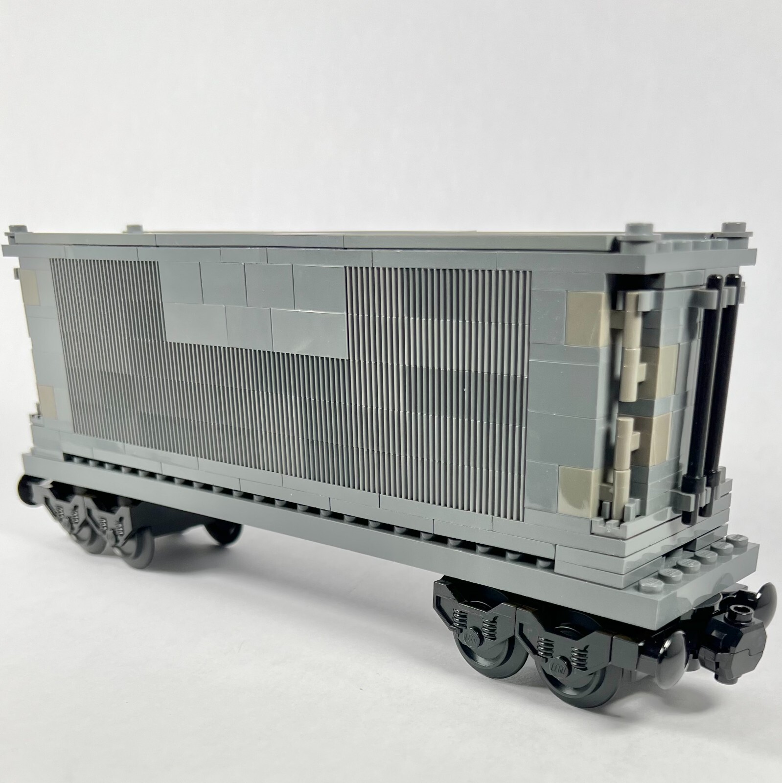 LEGO Train- Custom Dark Gray Container Wagon MOC, USED, ALREADY BUILT ...