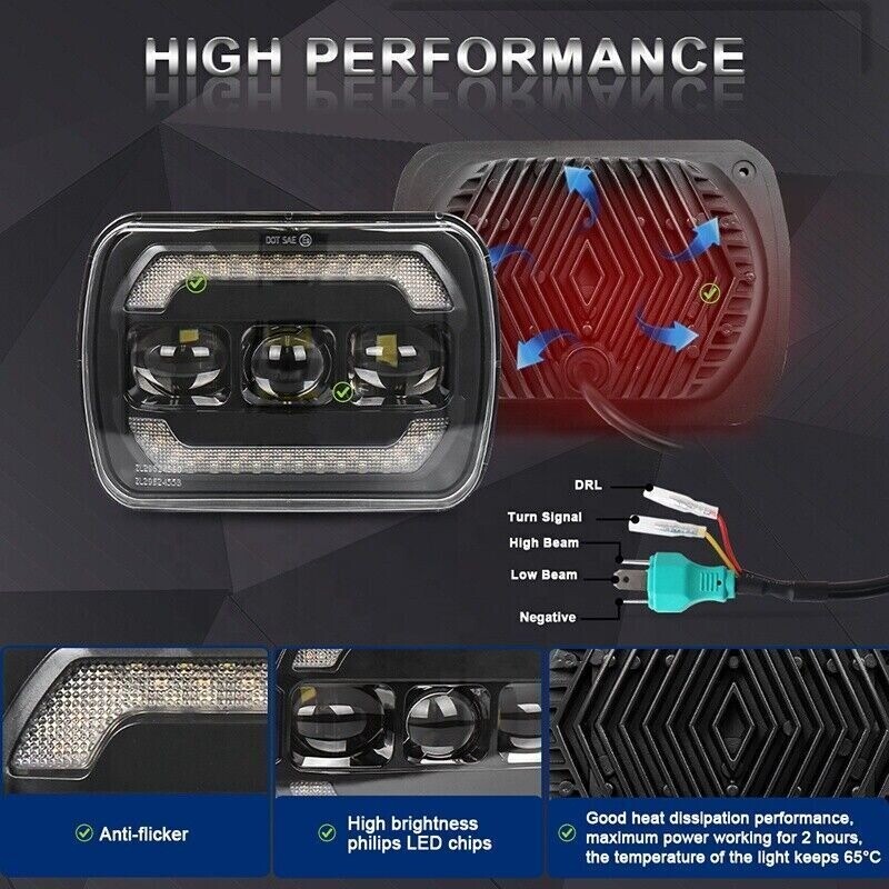 LED Headlight Turn Signal For Toyota Hilux 1983-2004 Jeep Cherokee XJ ...