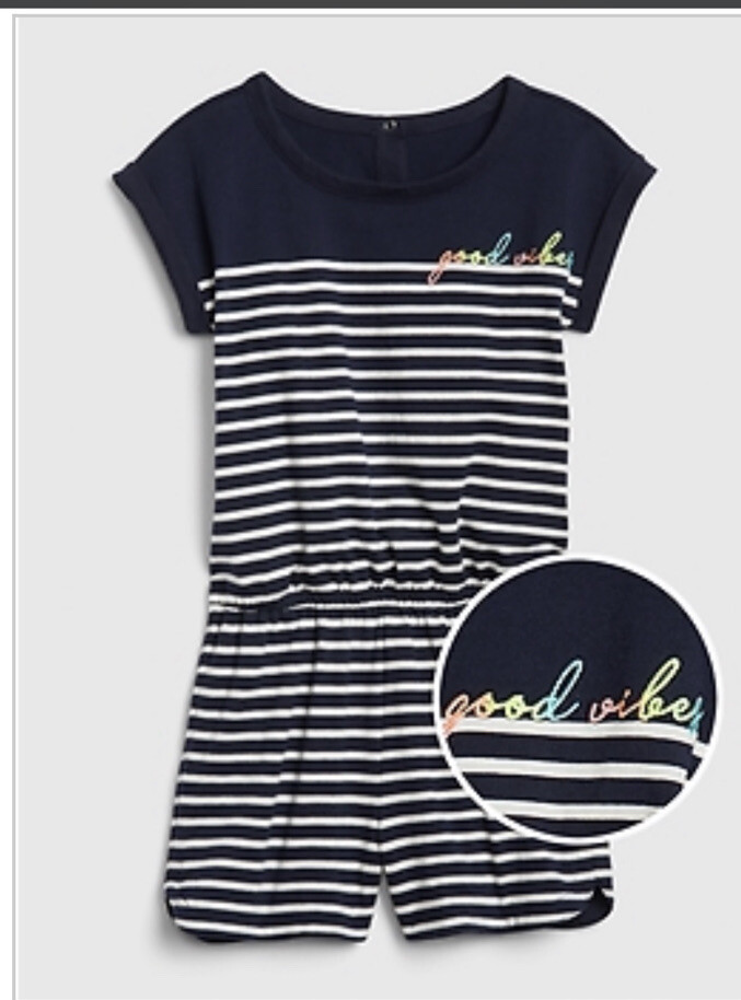 Kids Gap Girls Romper, Size XL, Navy/white Striped Shorts Romper | eBay