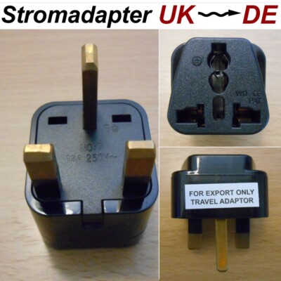 Reise- Stromadapter UK=DE Stromstecker England Reiseadapter ...