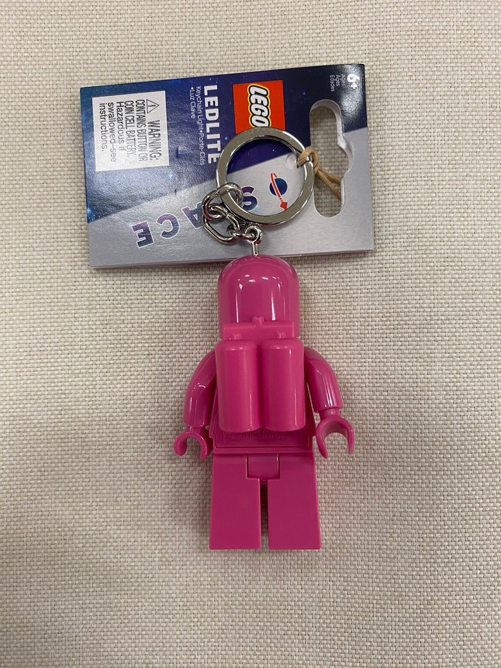 ⭐️ Lego Space Minifigure PINK Spaceman LED LITE Keychain Light In Hand ...