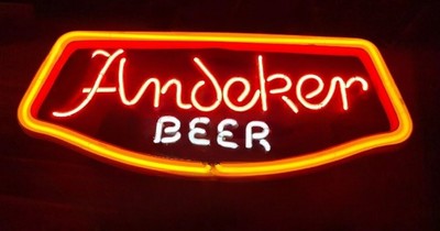 Vintage 20"x16" Pabst Andeker Beer Lighted Neon Bar Sign PBR | eBay