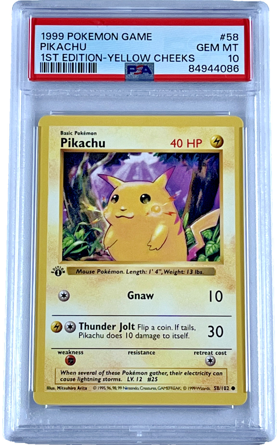 Pikachu 1999 Pokemon Game #58 1st Edition (Yellow Cheeks) Price Guide ...