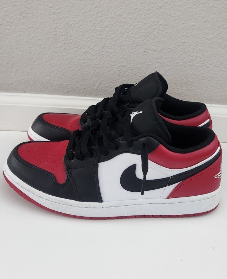 Nike Air Jordan 1 Low Bred Toe Chicago White Red 5535… - Gem