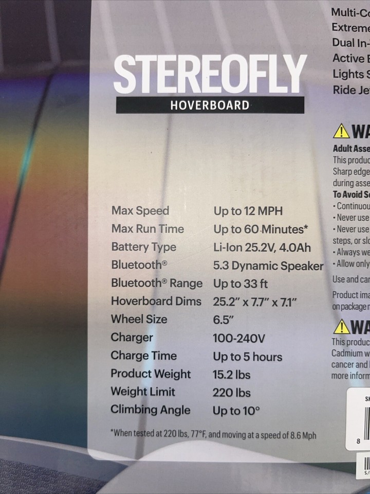 Jetson Stereofly Self-Balancing LED Bluetooth Speaker 12MPH, Gray OPEN ...