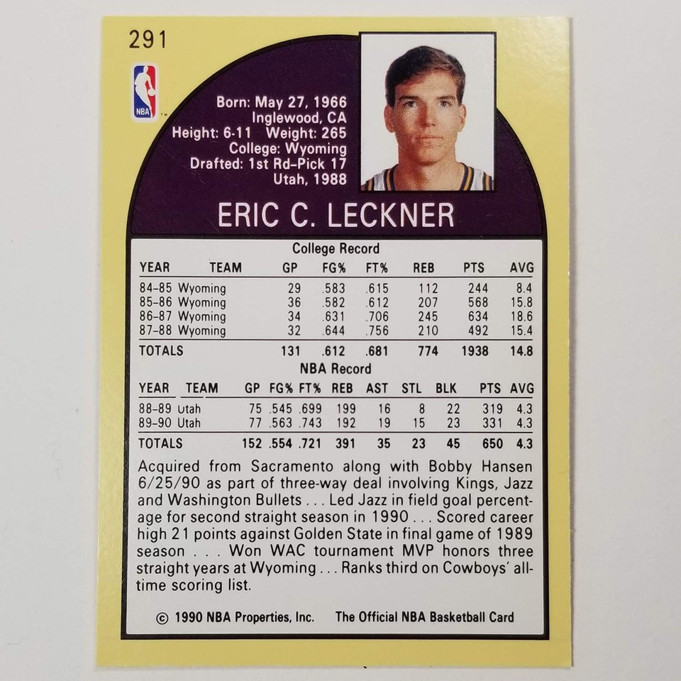 Eric Leckner 1990 NBA Hoops #291 | eBay