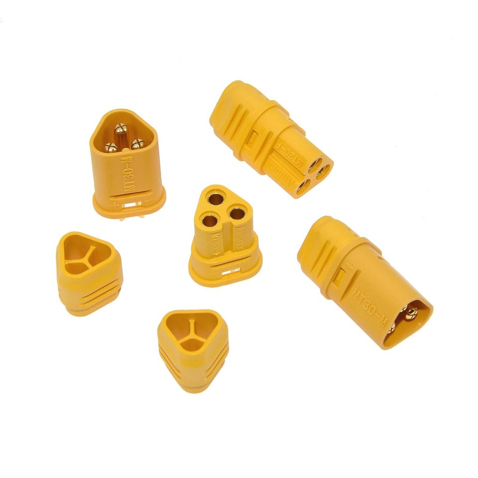5 Male+5 Female MT30 3 PIN Connector Motor Multirotor Gold Male ESC ...