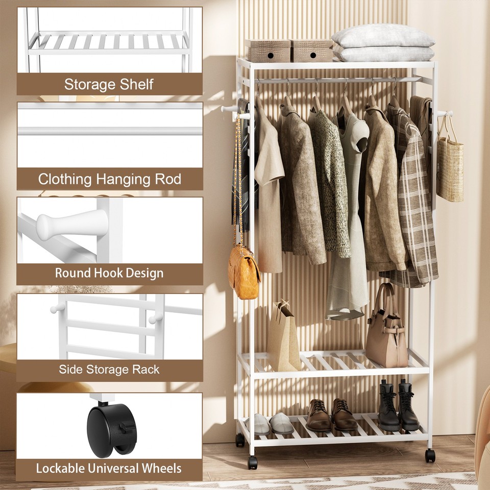 Heavy Duty Clothes Rail Garment Rack Stand Market Wardrobe Attic ...