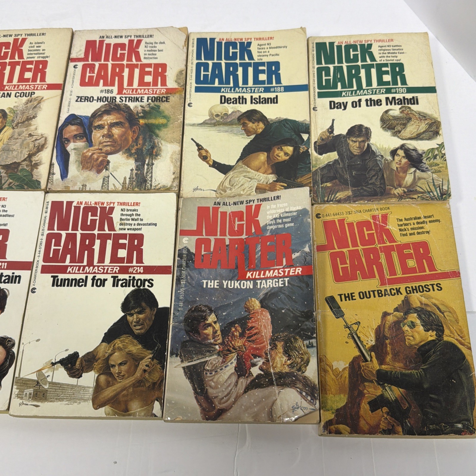 Vintage Nick Carter Paperback Huge Lot Of 12 Books Spy Thrillers ...