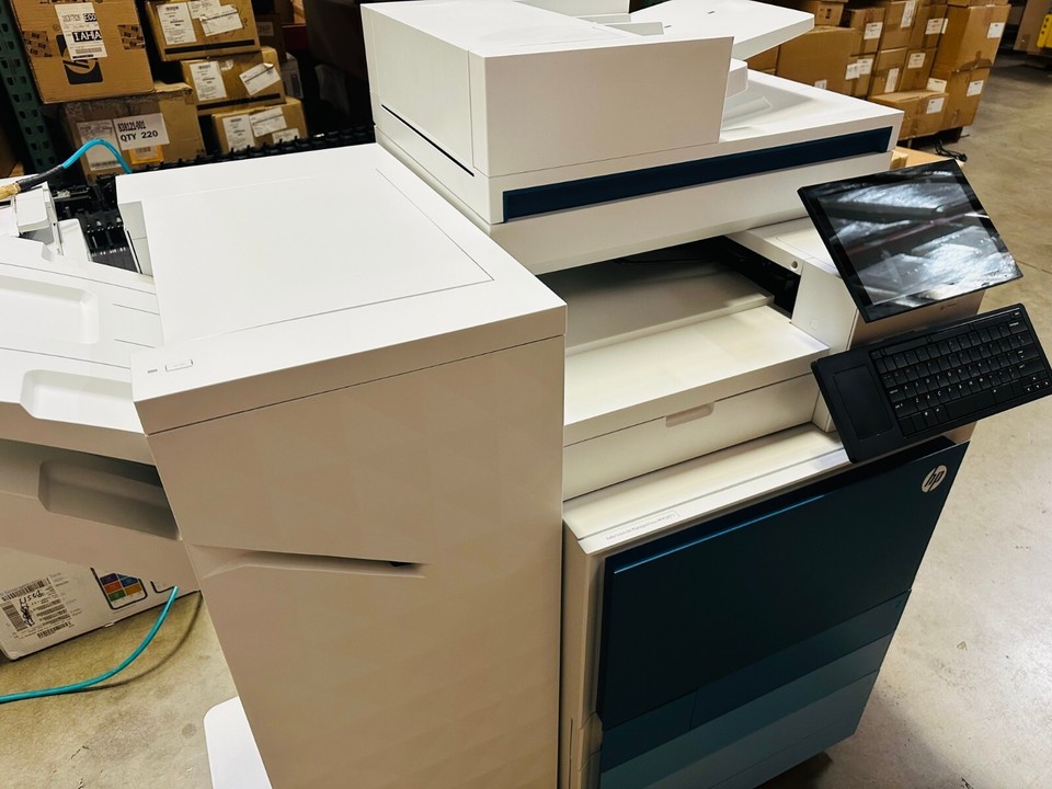 5QK08A HP Color LaserJet Managed MFP E877z & Stapler/ stacker Finisher ...