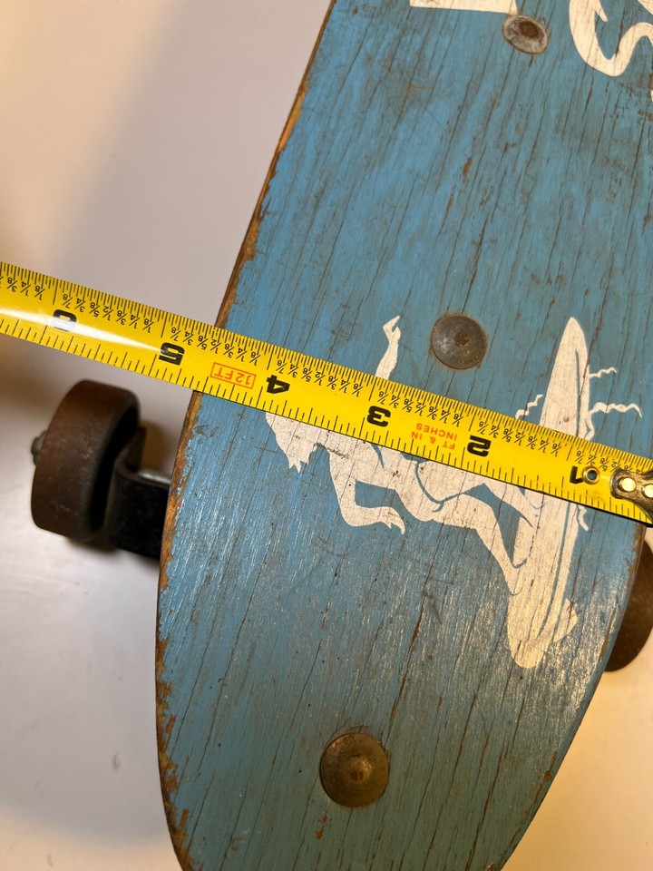 RARE 1960s HUMCO Surfer Skateboard Wood Wooden Metal Wheels San Diego ...