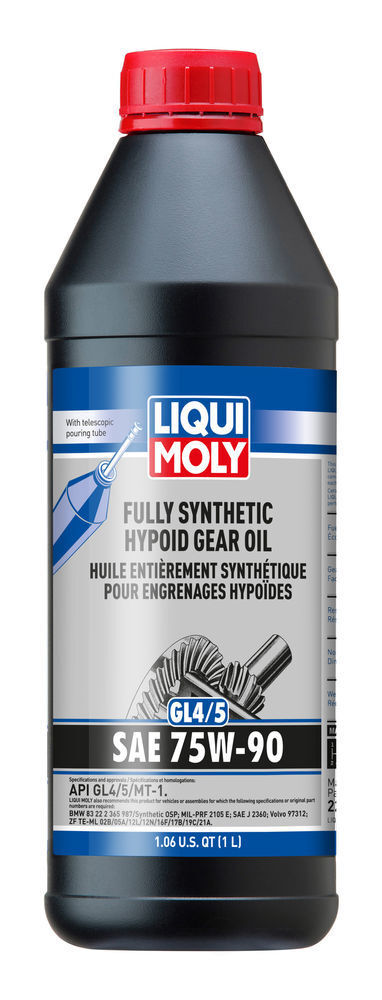 Differential Oil-Fully Synthetic Hypoid Gear Oil(GL4/5) 75W-90, 1 Liter ...