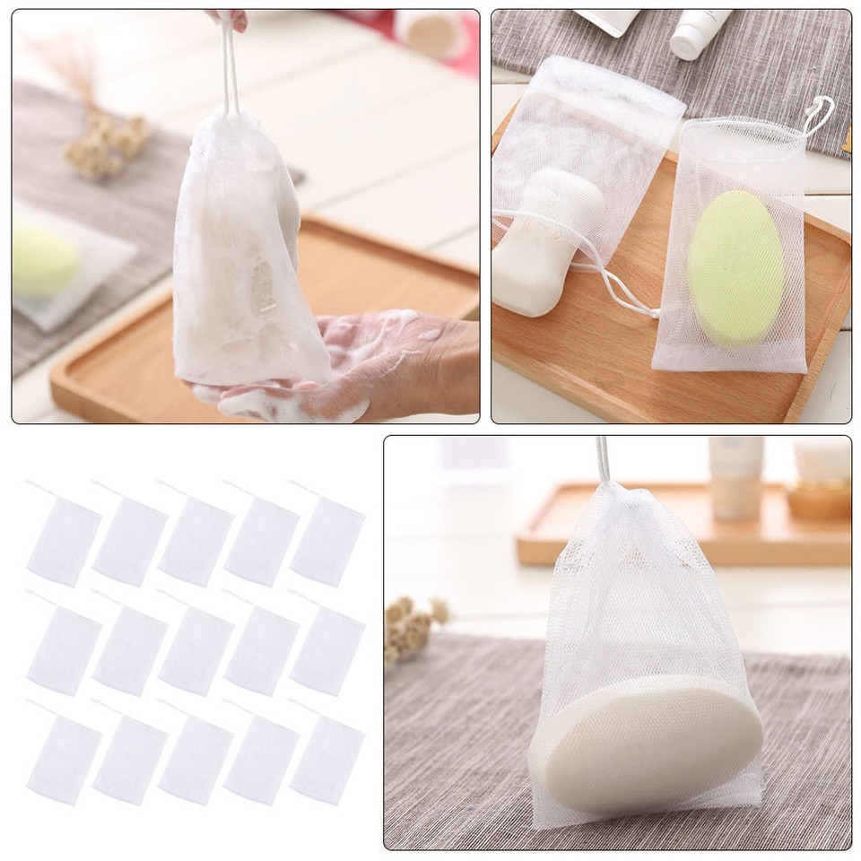 50PCS Soap Bubble Net Soap Scrap Saver Soap Saver Net Bubble Maker Nets ...