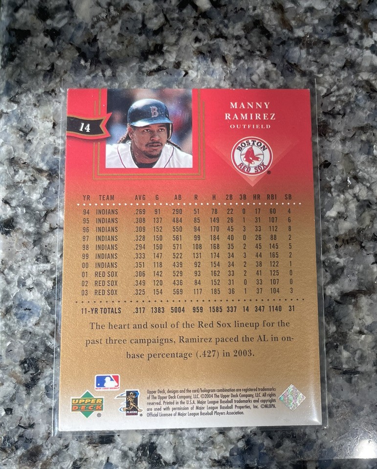 2004 Upper Deck Diamond Collection All-Star Lineup Manny Ramirez 14 W ...