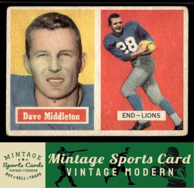 1957 Topps - Dave Middleton - #8 Detroit Lions FR/FR+ | eBay
