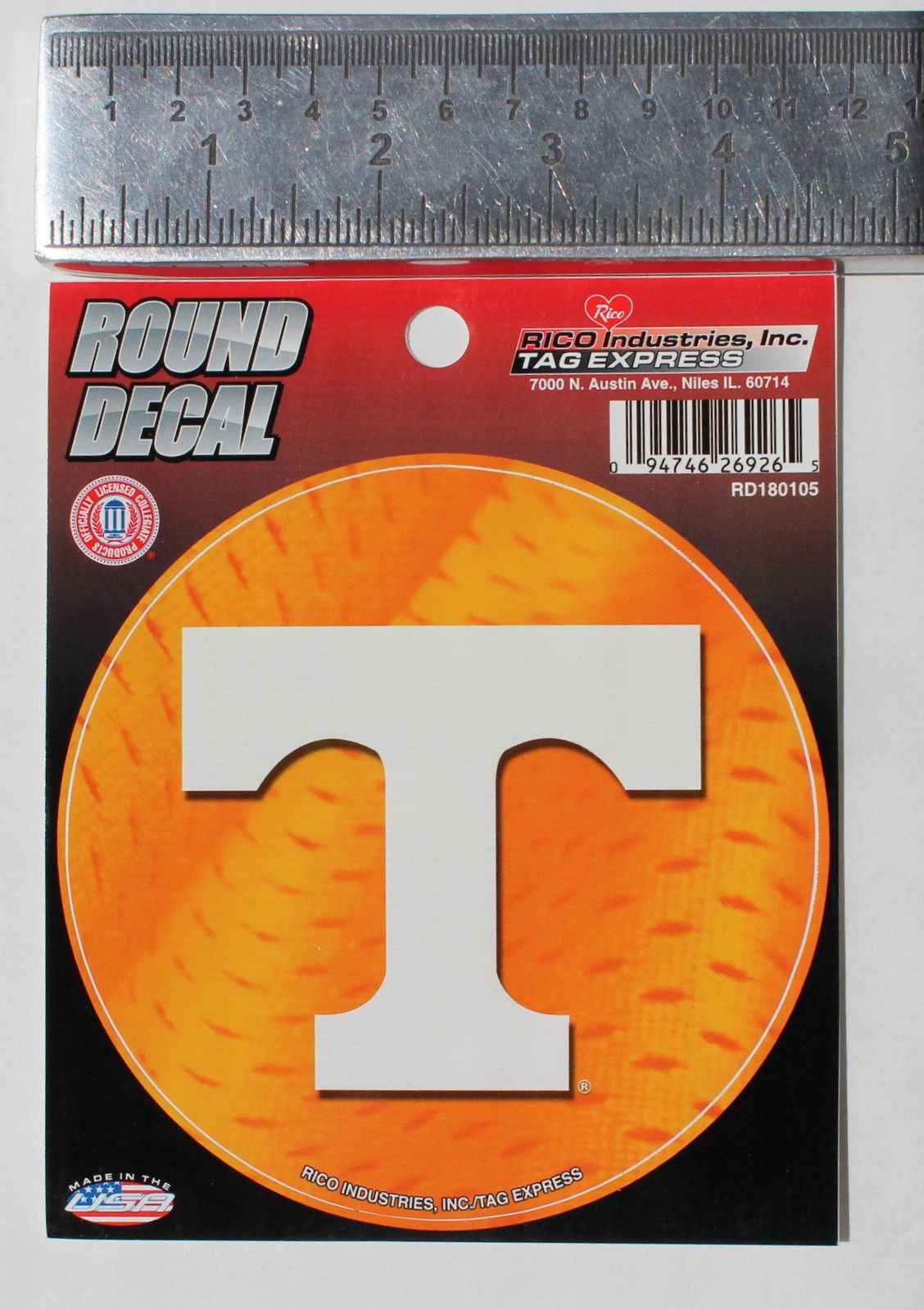 University Of Tennessee "T" Logo Round Decal Car Window Sticker 4.5 ...
