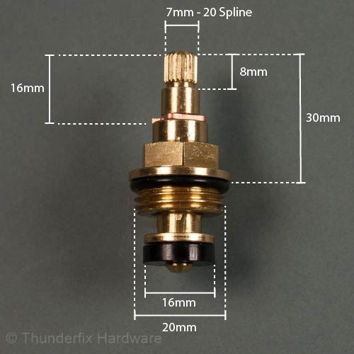 Tap Mechanism Standard Insert Body Tap Valve Gland 1/2" Bsp 20 Spline ...