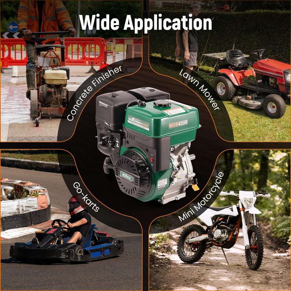 212/420cc 7/15HP Gasoline Engine Motor Horizontal Recoil/Electric Start ...