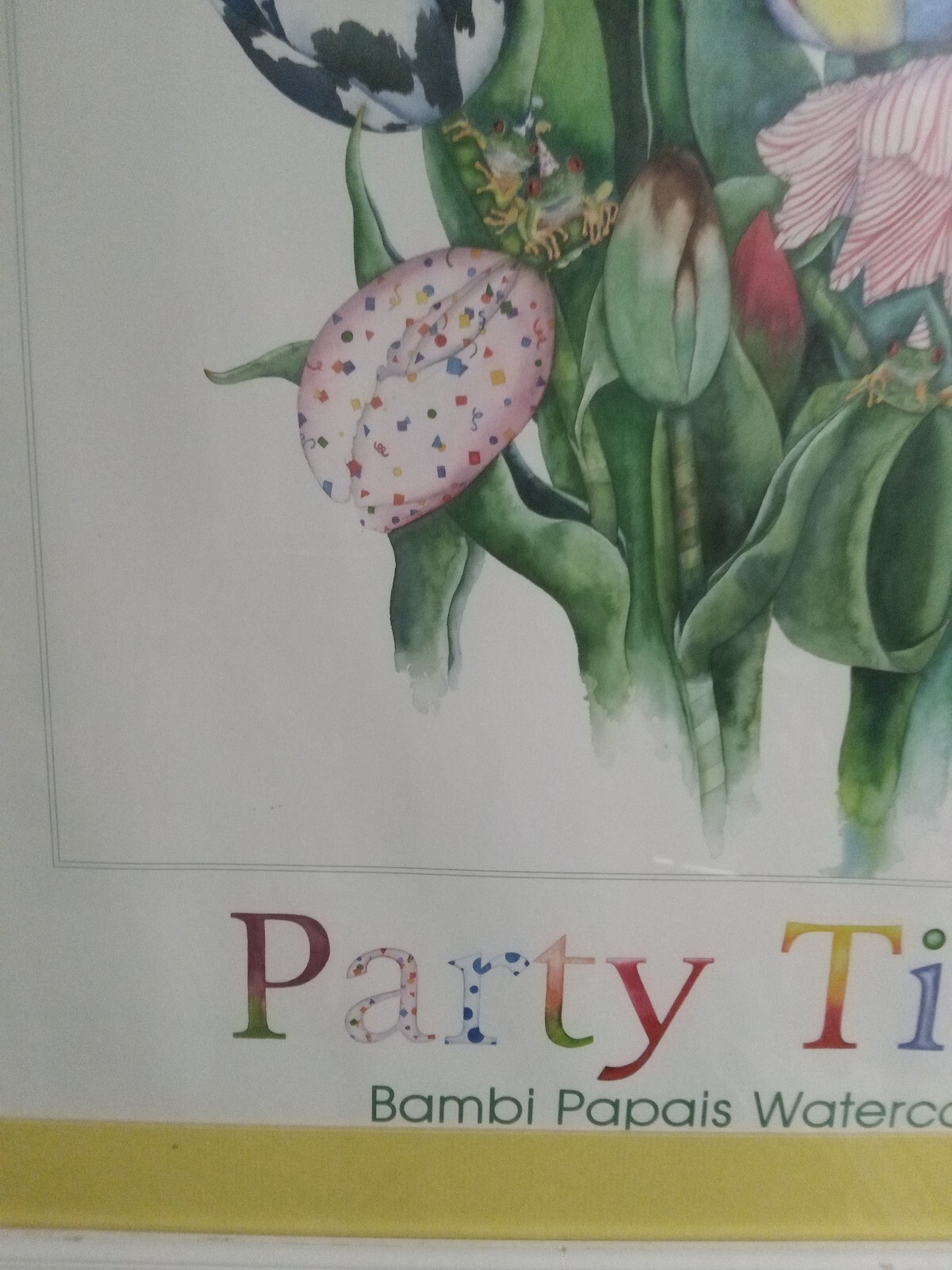 Bambi Papais PARTY TIME Large Framed Print Tulips & Frogs 25 X 31 | eBay